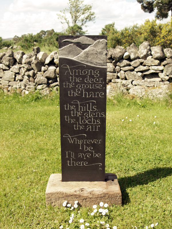 Poetry on stone - Speyside Sculptor : Stuart Murdoch