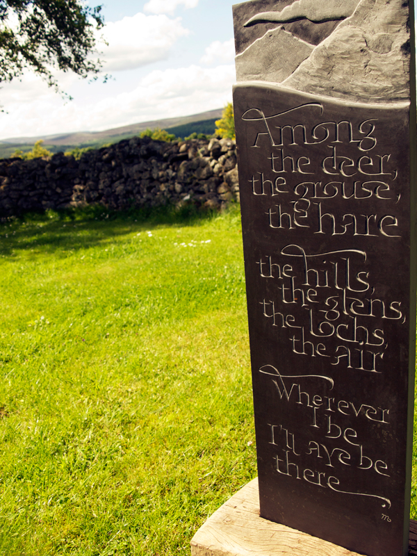 Poetry on stone - Speyside Sculptor : Stuart Murdoch