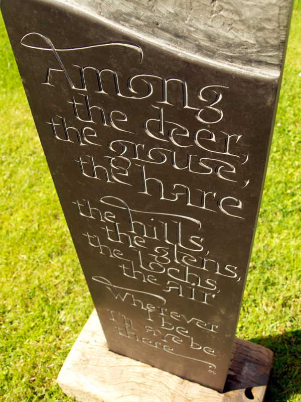 Poetry on stone - Speyside Sculptor : Stuart Murdoch