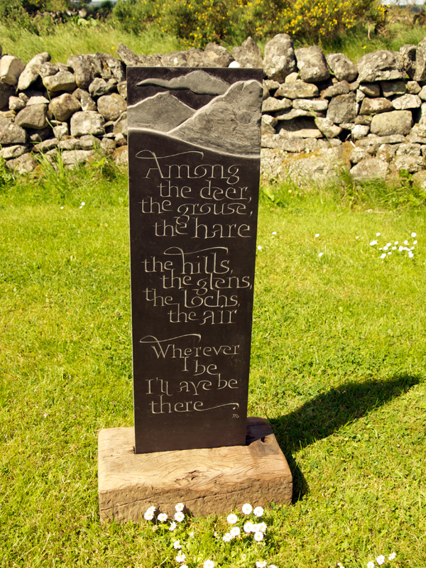 Poetry on stone - Speyside Sculptor : Stuart Murdoch